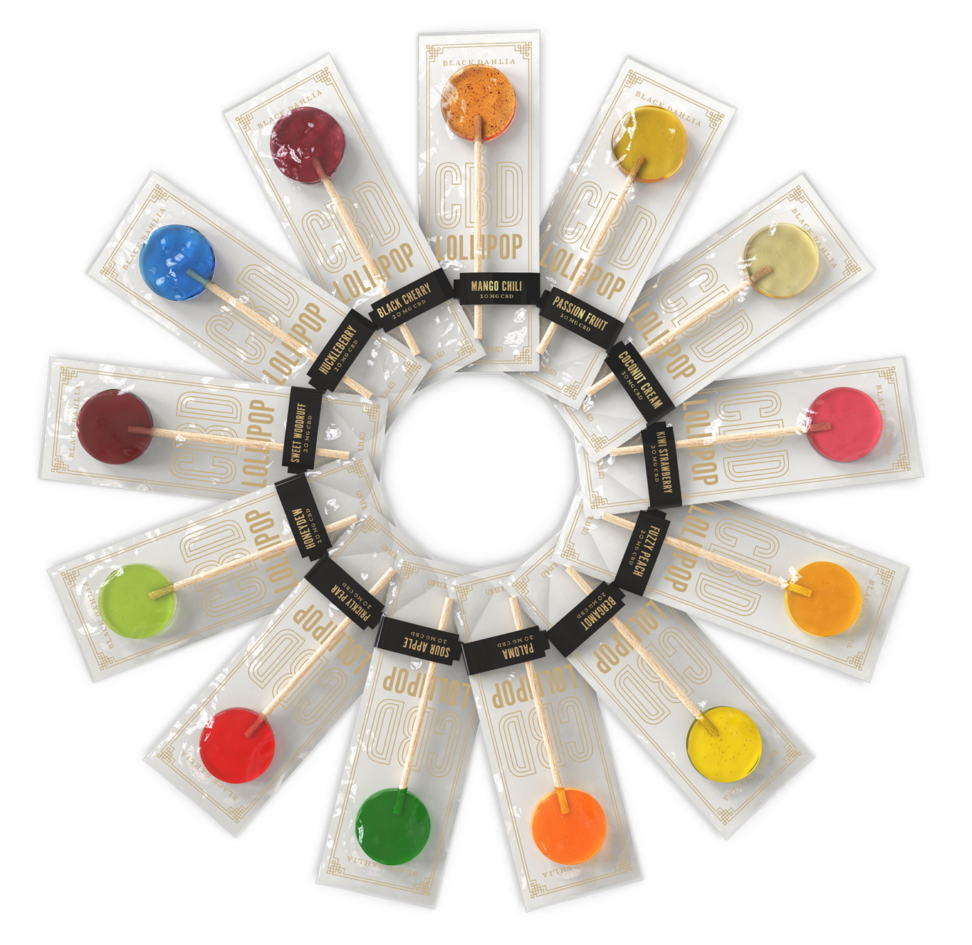 Sugar-Free CBD Lollipops | Black Dahlia CBD BotanicalsBlack Dahlia CBD ...